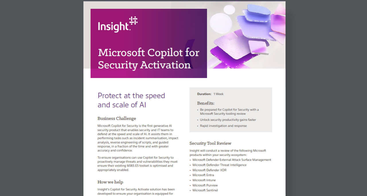 Microsoft Copilot for Security Activation | Insight Australia